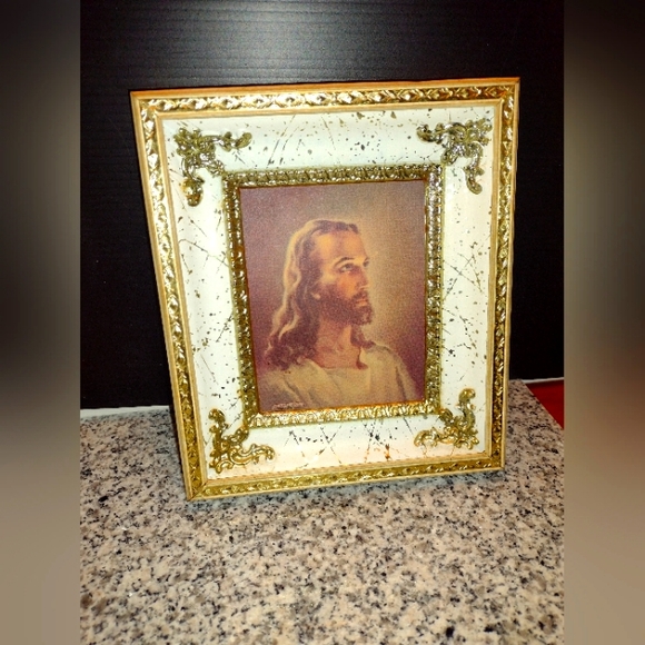 Source Unknown | Wall Decor | Jesus Photo Litho Goldwhite Metal Frame ...